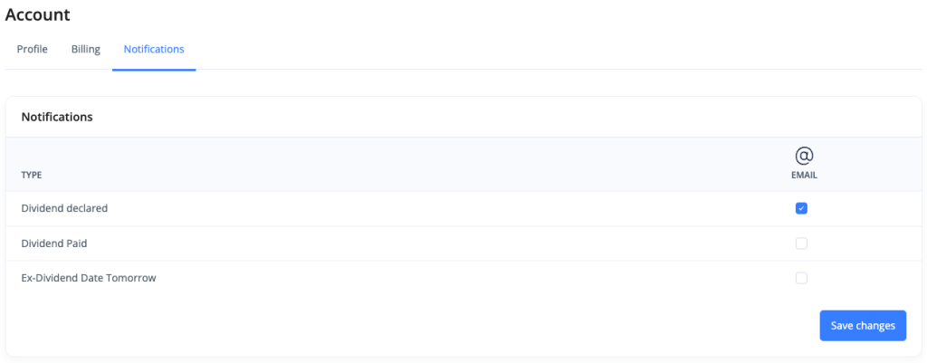 How to Setup Dividend Notification Emails
